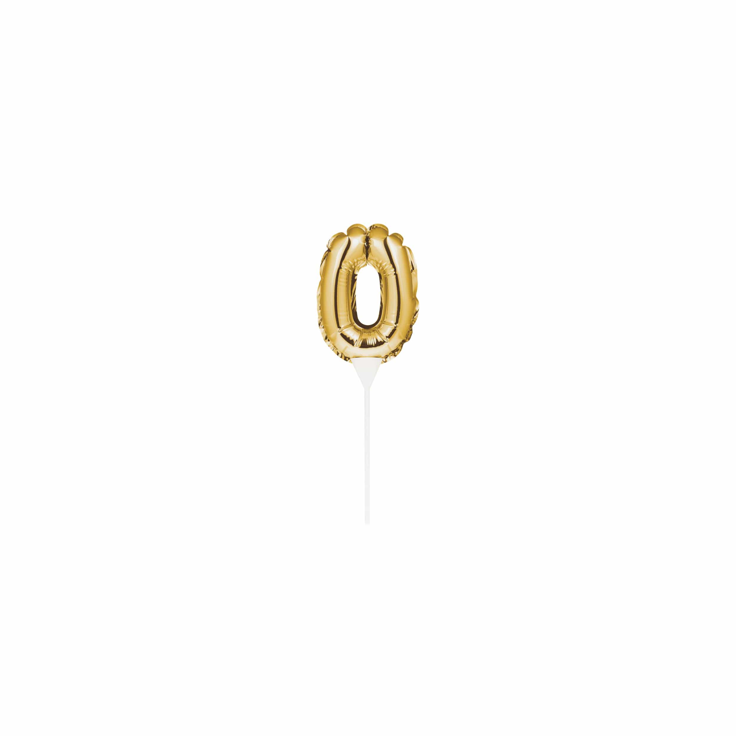 Gold Mini Balloon Number Cake Topper - 0 – Chroma Celebrations
