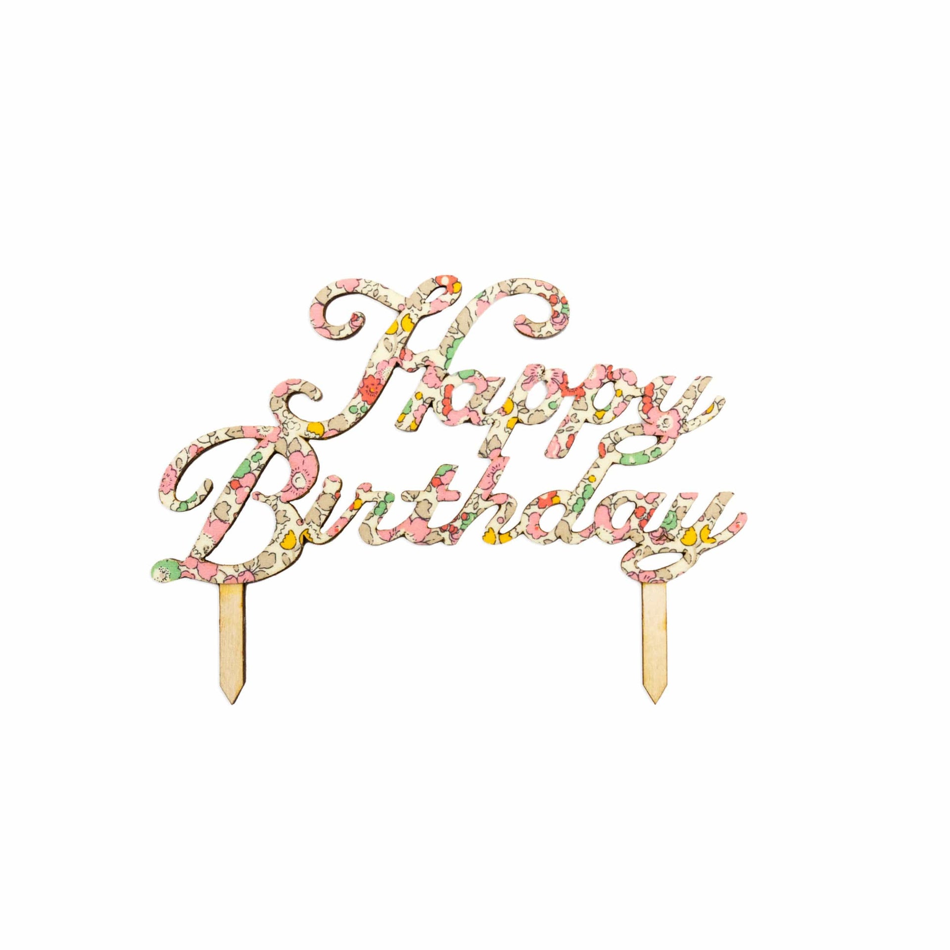 Liberty Floral Happy Birthday Cake Topper - Betsy Ann – Chroma Celebrations