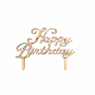 Liberty Floral Happy Birthday Cake Topper - Betsy Ann – Chroma Celebrations