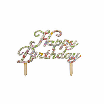 Liberty Floral Happy Birthday Cake Topper - Godington – Chroma Celebrations