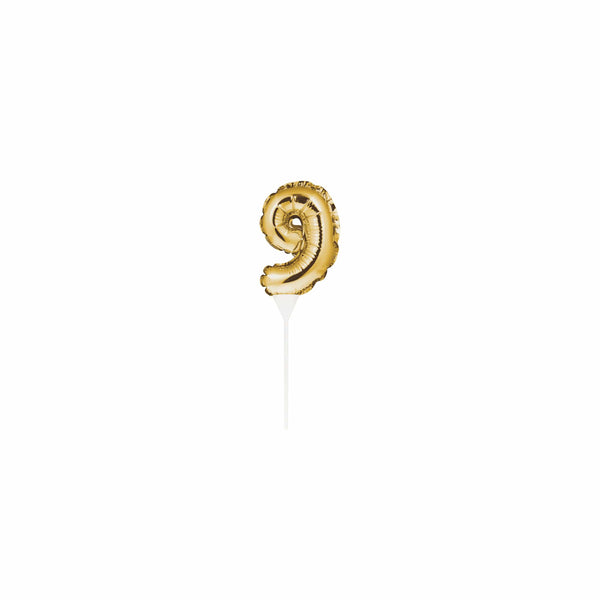 Gold Mini Balloon Number Cake Topper - 9 – Chroma Celebrations