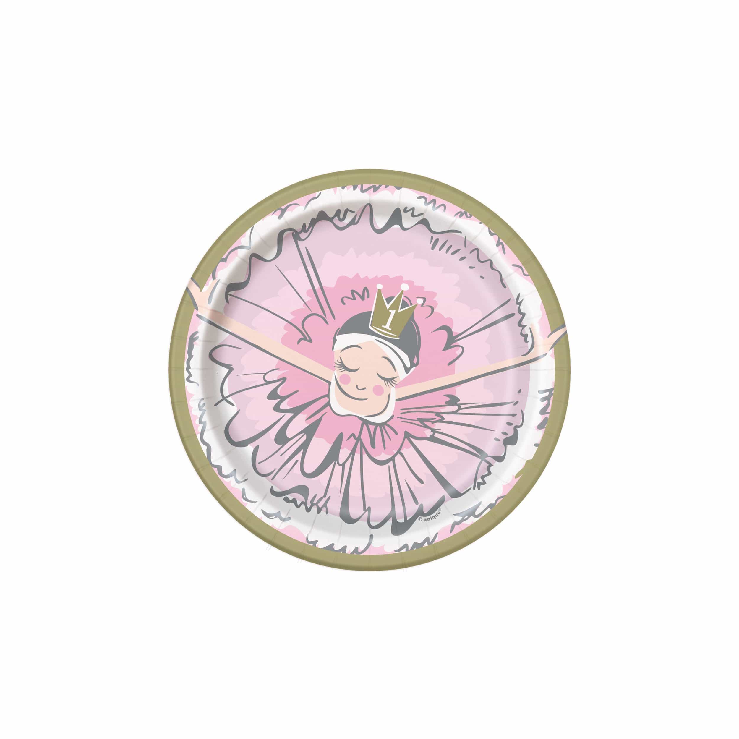 First Birthday Ballerina Plates - Small – Chroma Celebrations