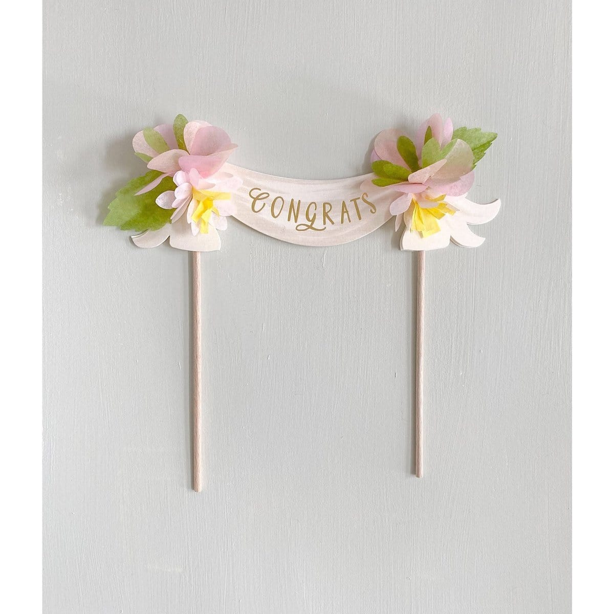 Floral Pennant Congrats Cake Topper – Chroma Celebrations