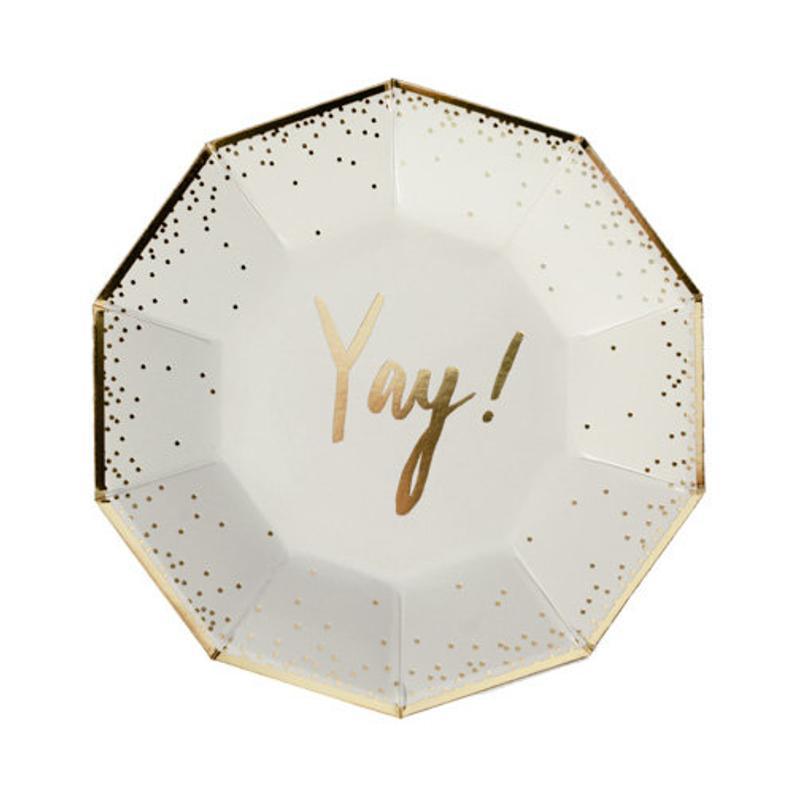 Gold Yay Glitter Plates - Large – Chroma Celebrations