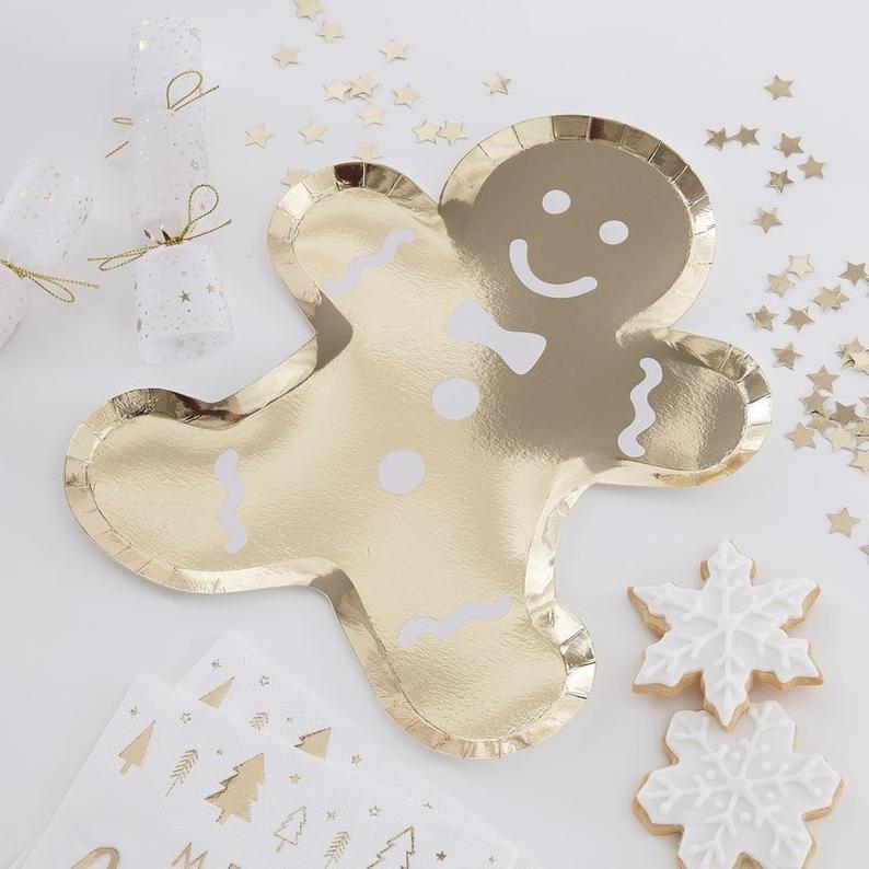 Gold Gingerbread Man Plates – Chroma Celebrations
